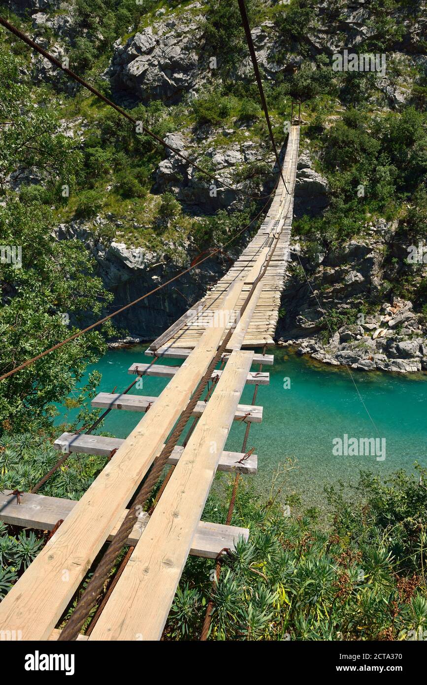 Montenegro, Swing bridge over Moraca Canyon between Podgorica and ...