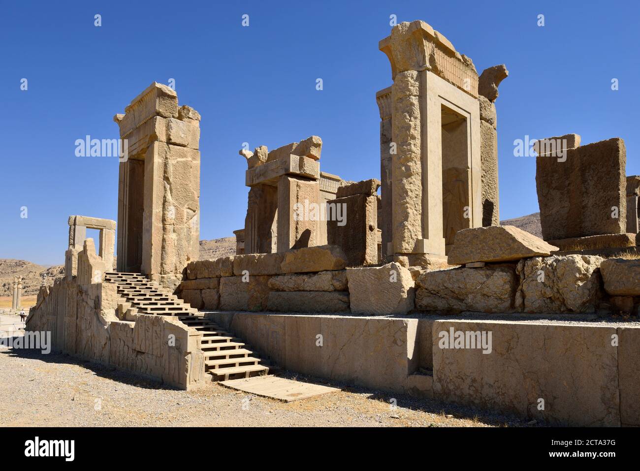 Iran, antique achaemenid archeological site of Persepolis, ruins of ...