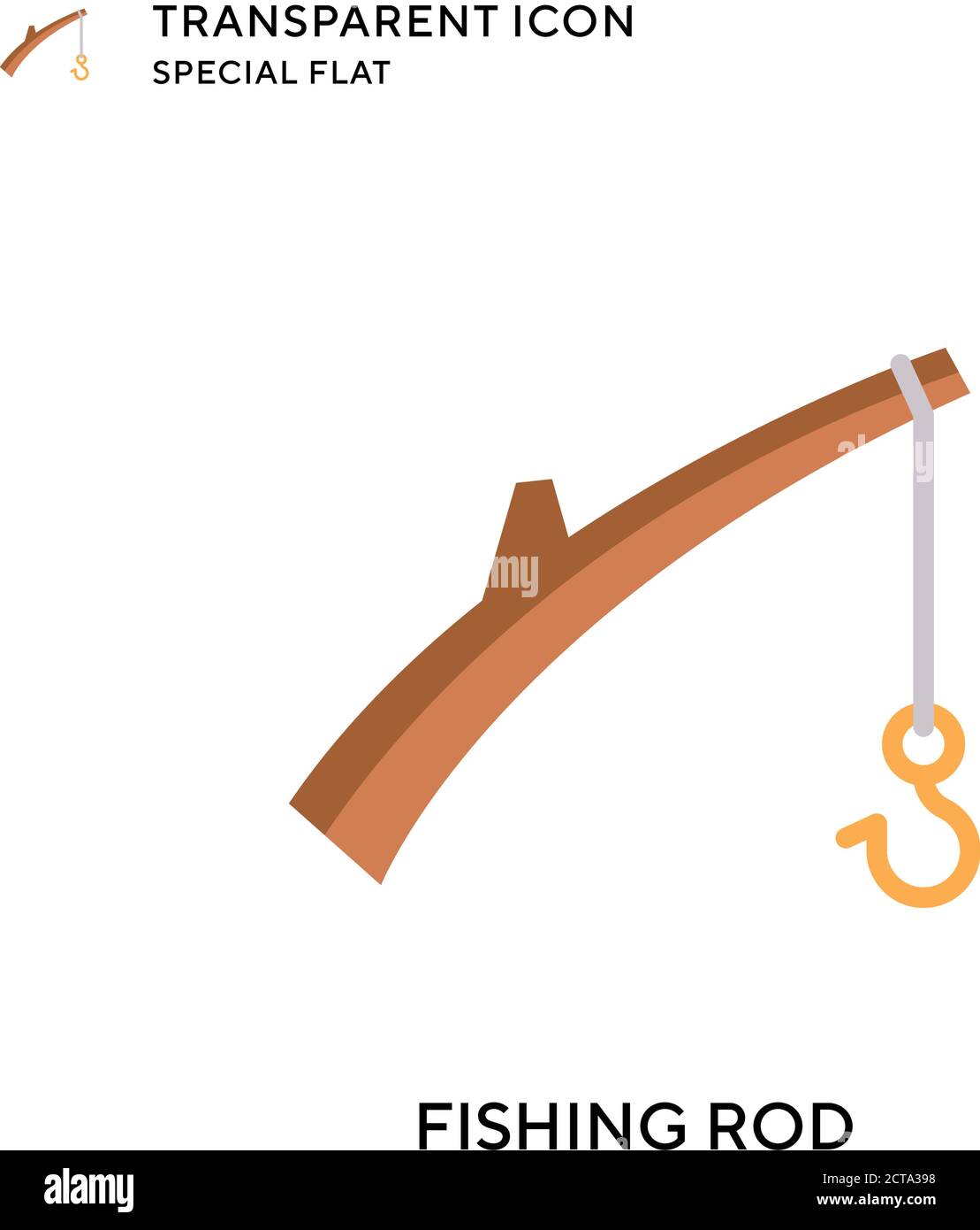 Fishing rod vector icon. Flat style illustration. EPS 10 vector Stock ...