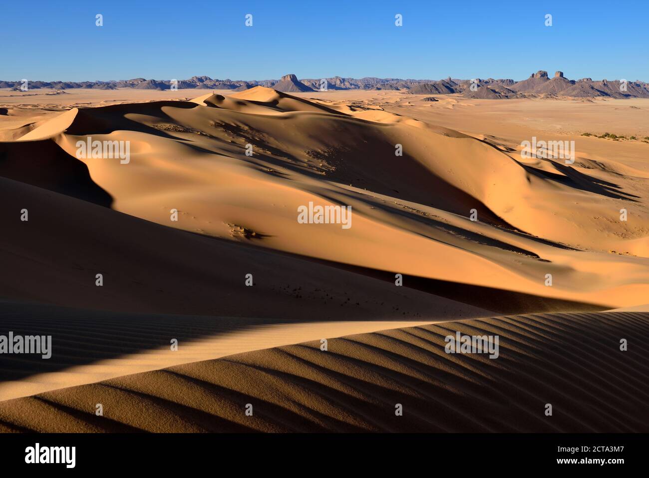Algeria, Sahara, Tassili n' Ajjer, desert dune of Erg Admer at Tassili ...