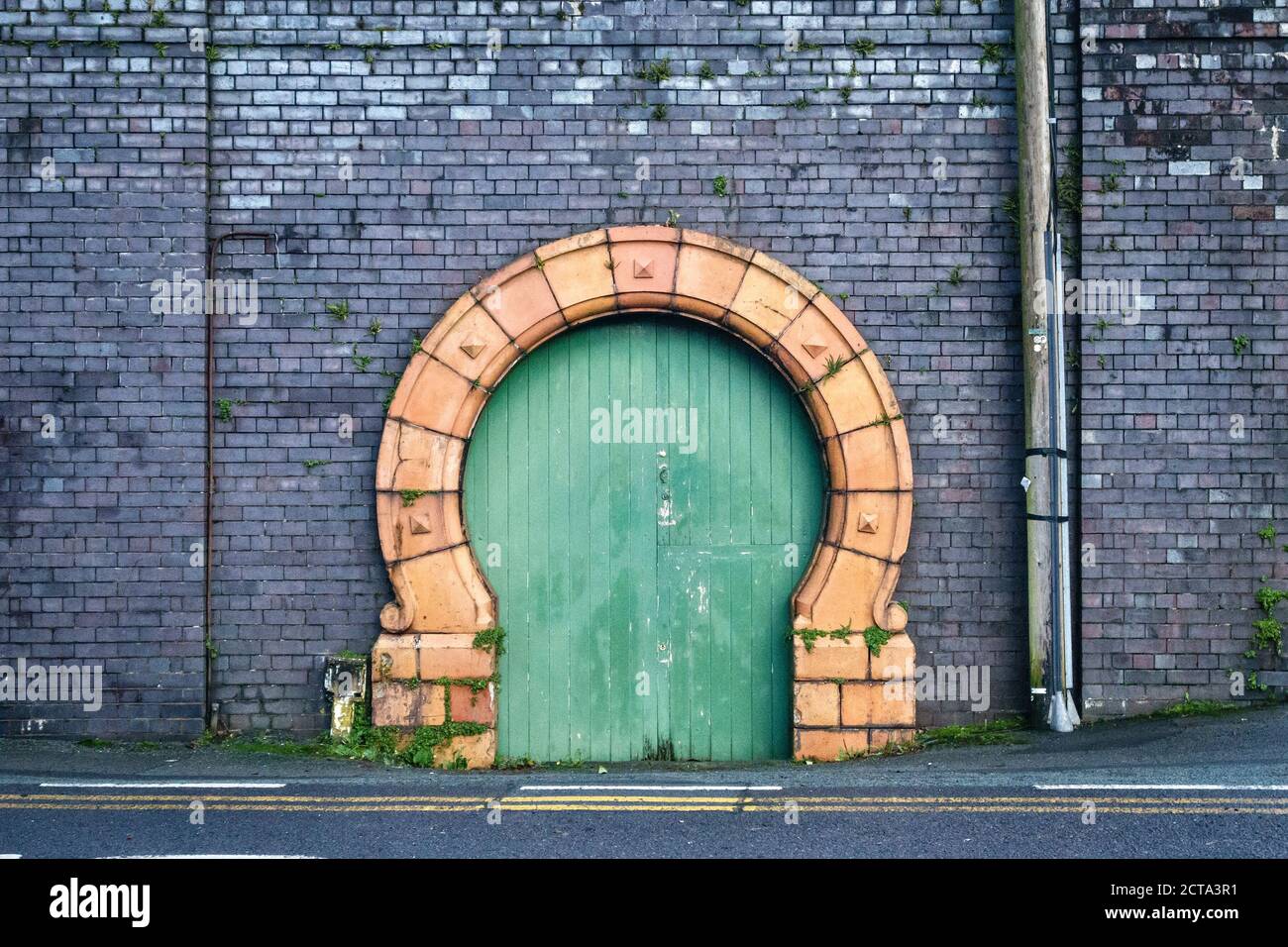The Smithy, Machynlleth, Powys, Wales, UK. The horseshoe shaped ...