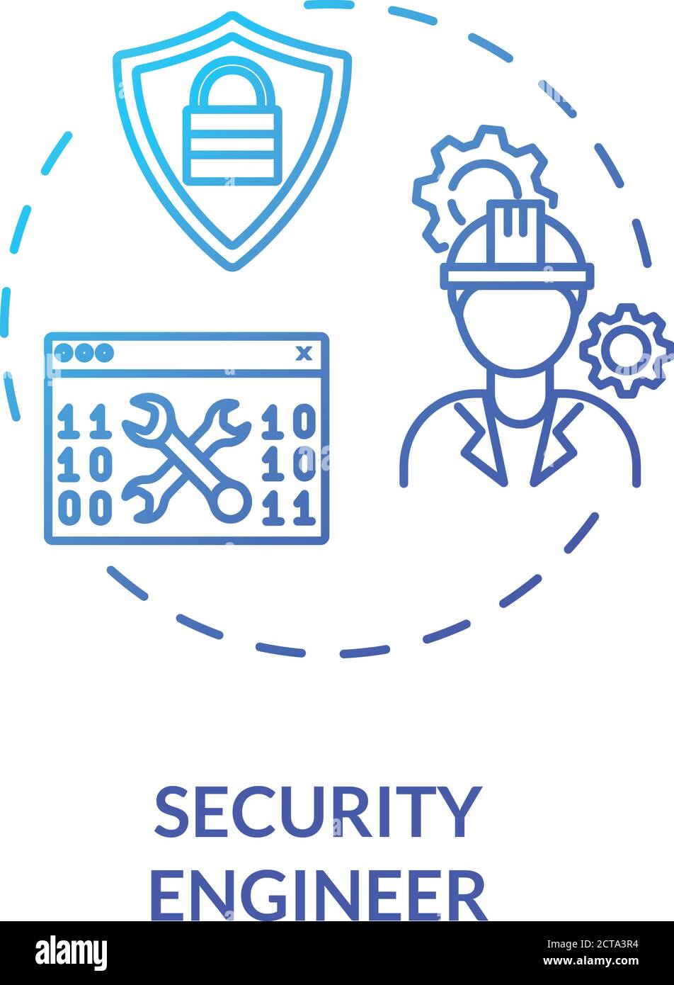 Security engineer concept icon Stock Vector Image & Art - Alamy