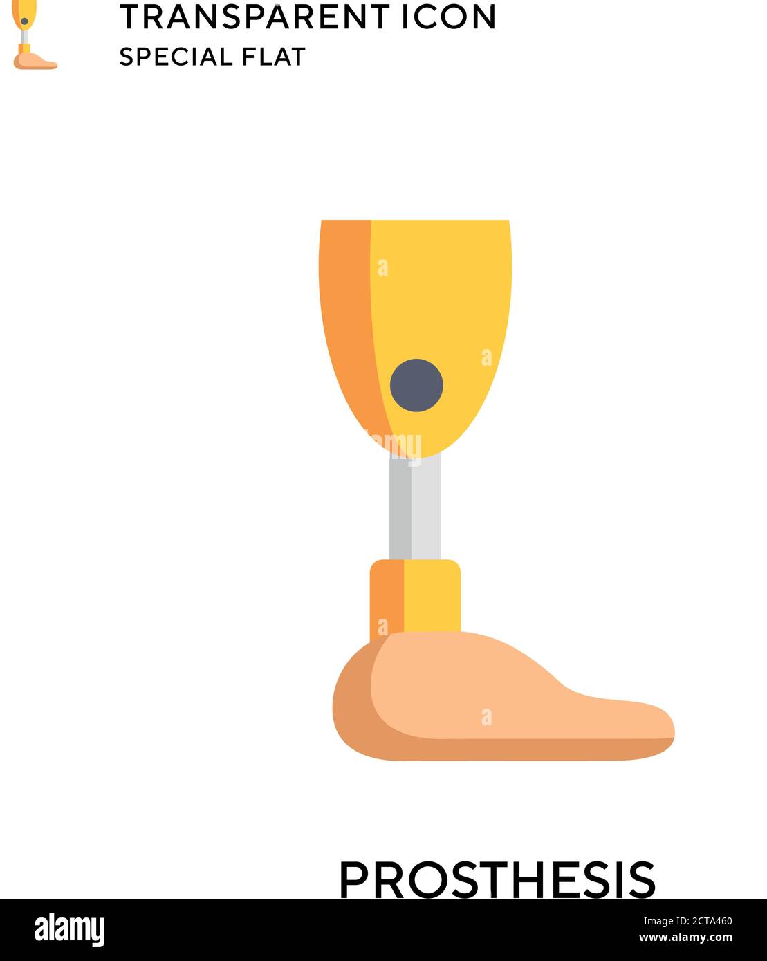 Prosthesis vector icon. Flat style illustration. EPS 10 vector Stock ...