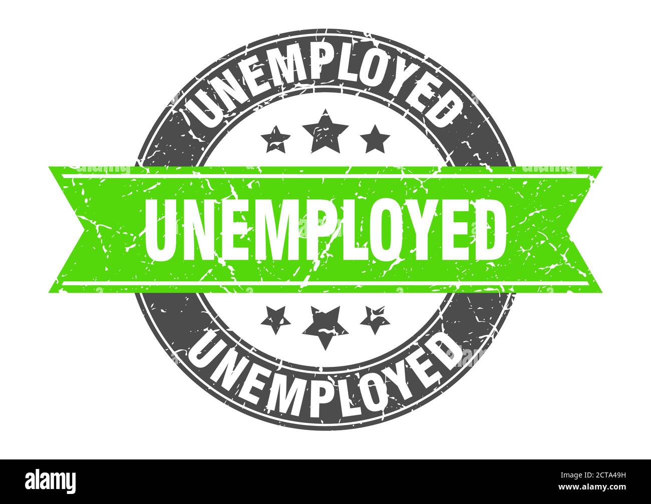 unemployed round stamp with ribbon. sign. label Stock Vector Image ...