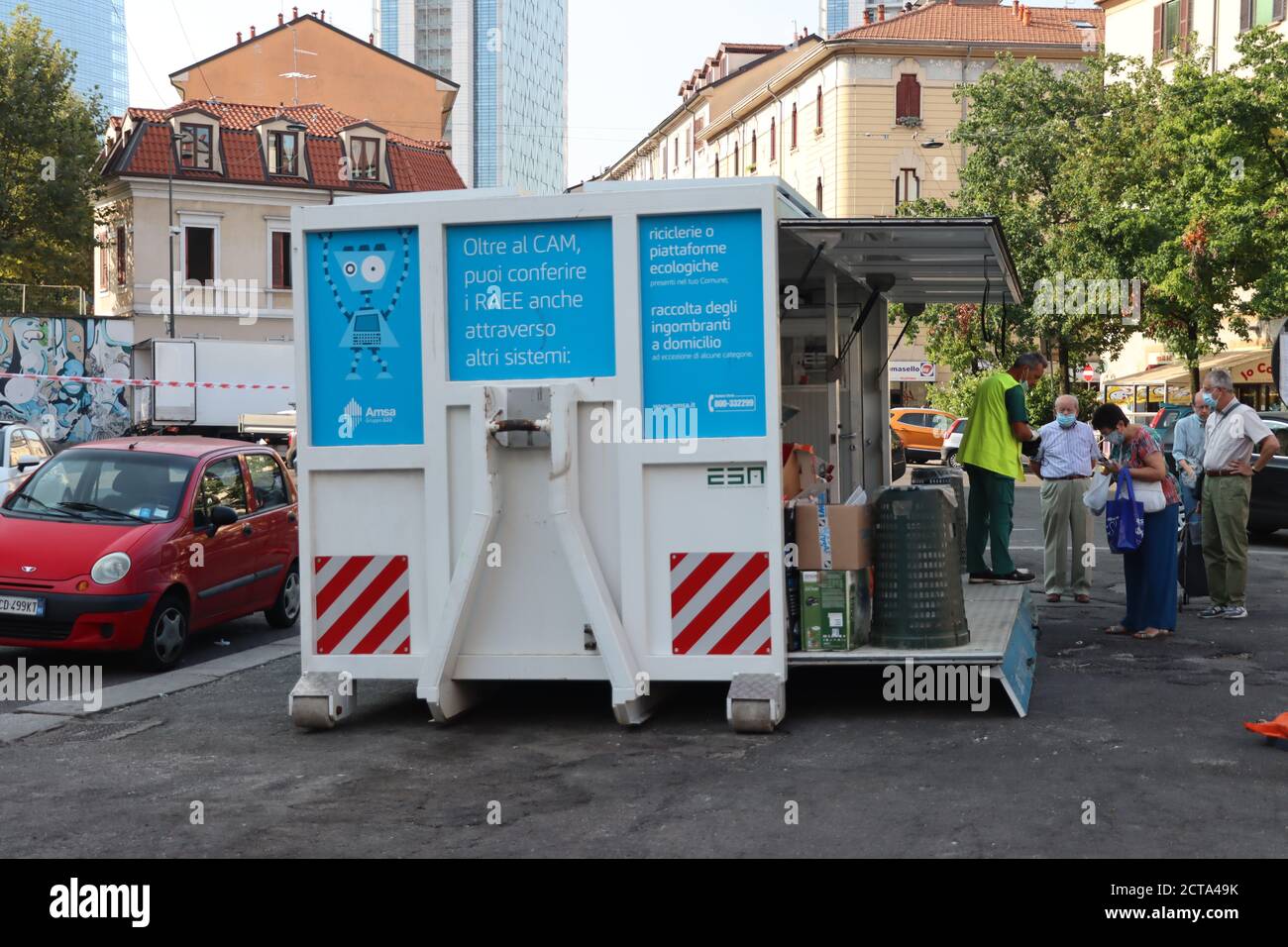 Recycling recycle bins italy hi-res stock photography and images - Alamy