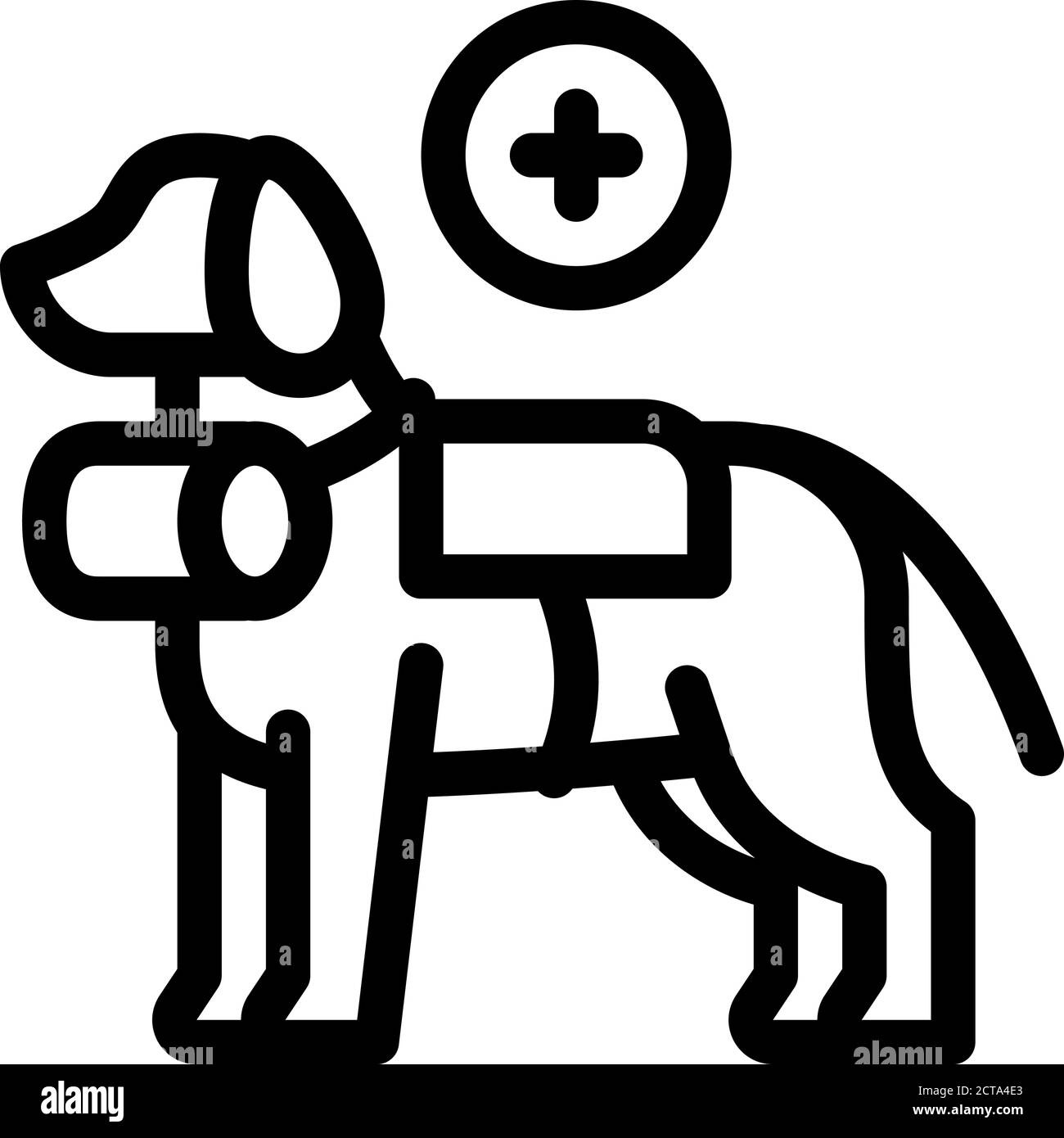 rescue dog icon vector outline symbol illustration Stock Vector Image ...