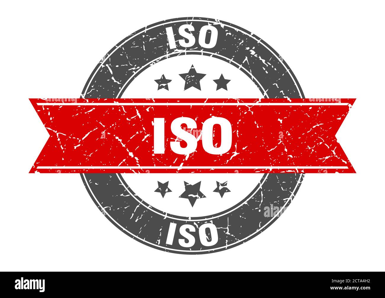iso round stamp with ribbon. sign. label Stock Vector Image & Art - Alamy
