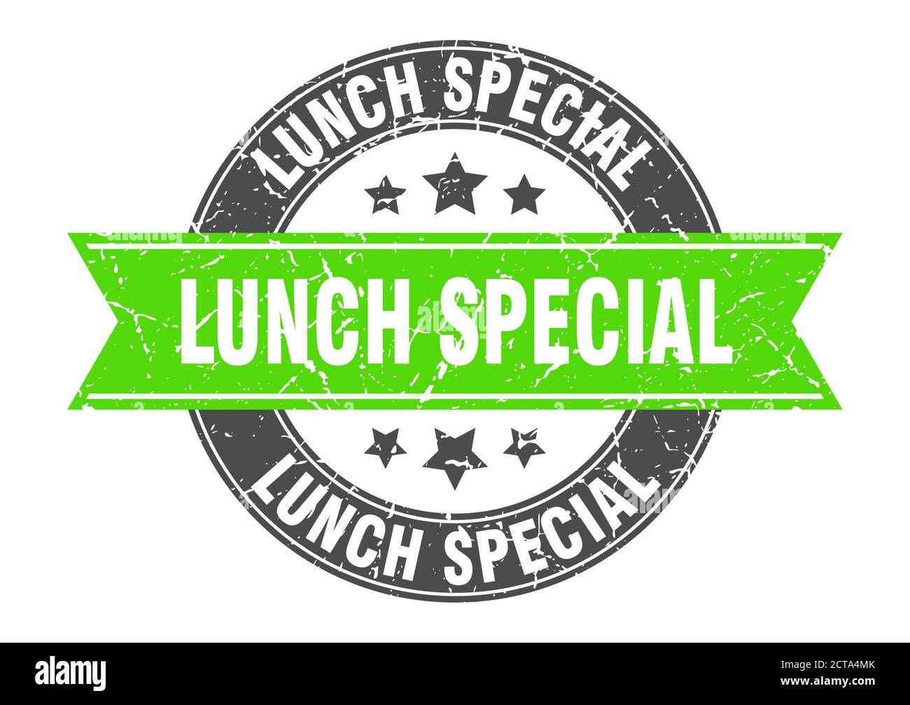 lunch special round stamp with ribbon. sign. label Stock Vector Image ...
