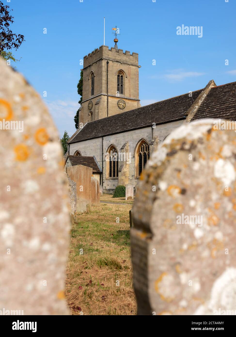 St Mary's Church and Reigate cemetery with gravestones, Reigate Surrey ...