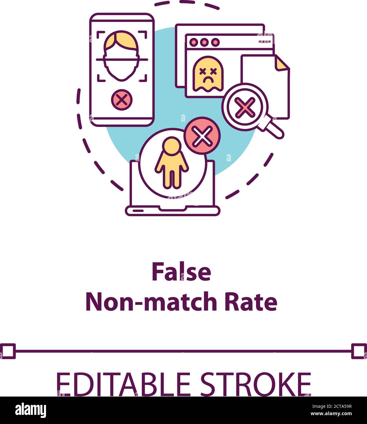 False non-match rate concept icon Stock Vector Image & Art - Alamy