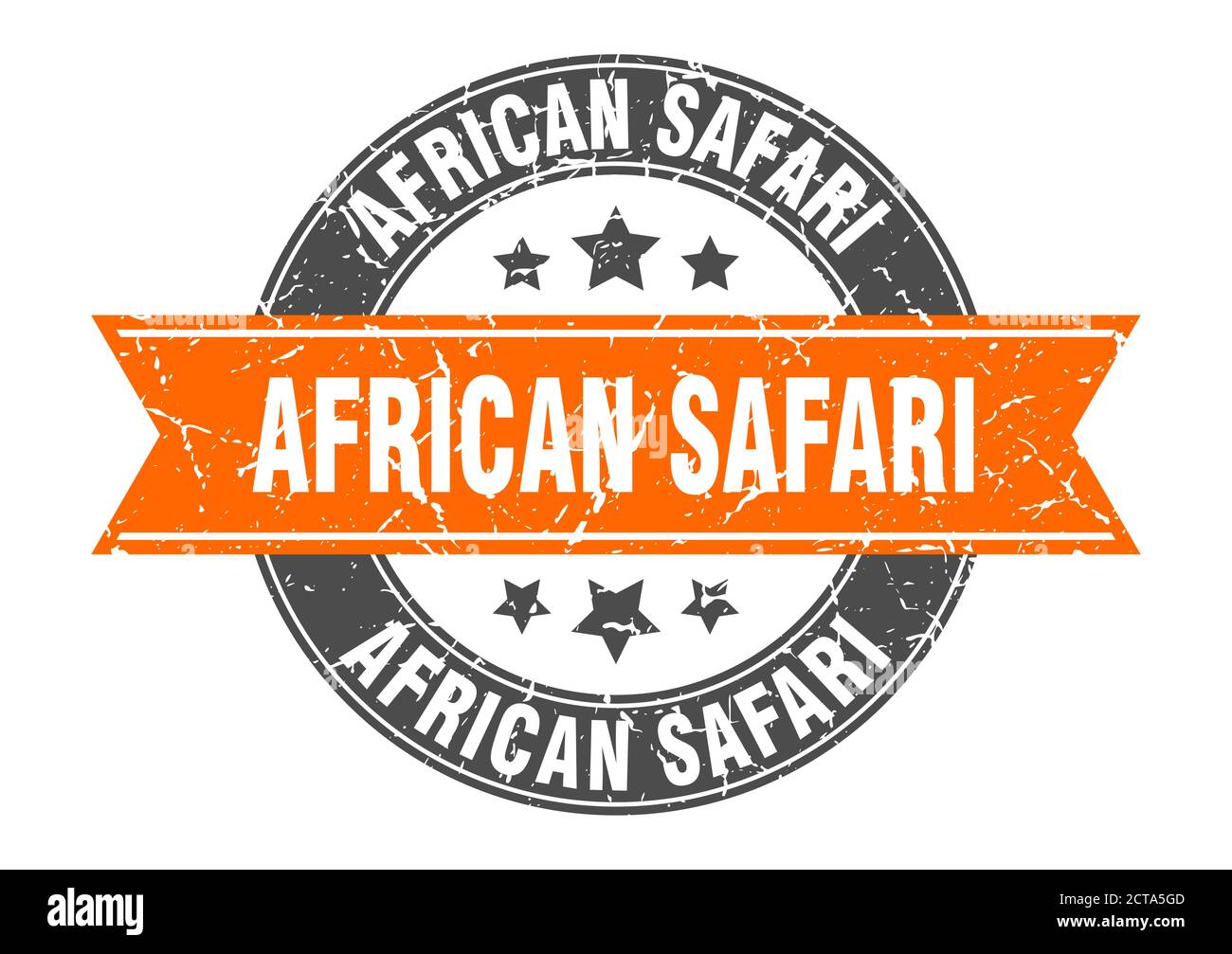 african safari round stamp with ribbon. sign. label Stock Vector Image ...