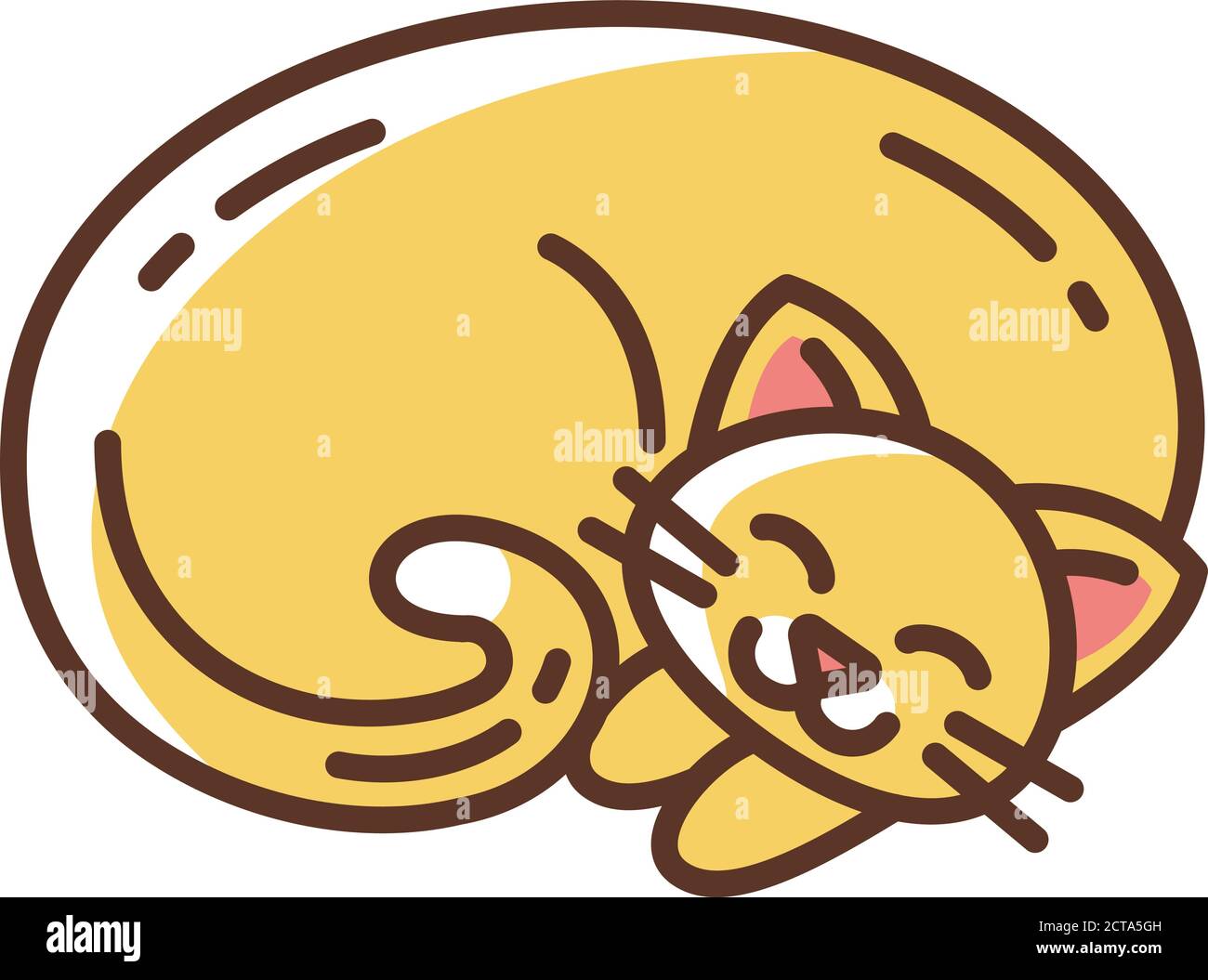 Curled up cat vector hi-res stock photography and images - Alamy