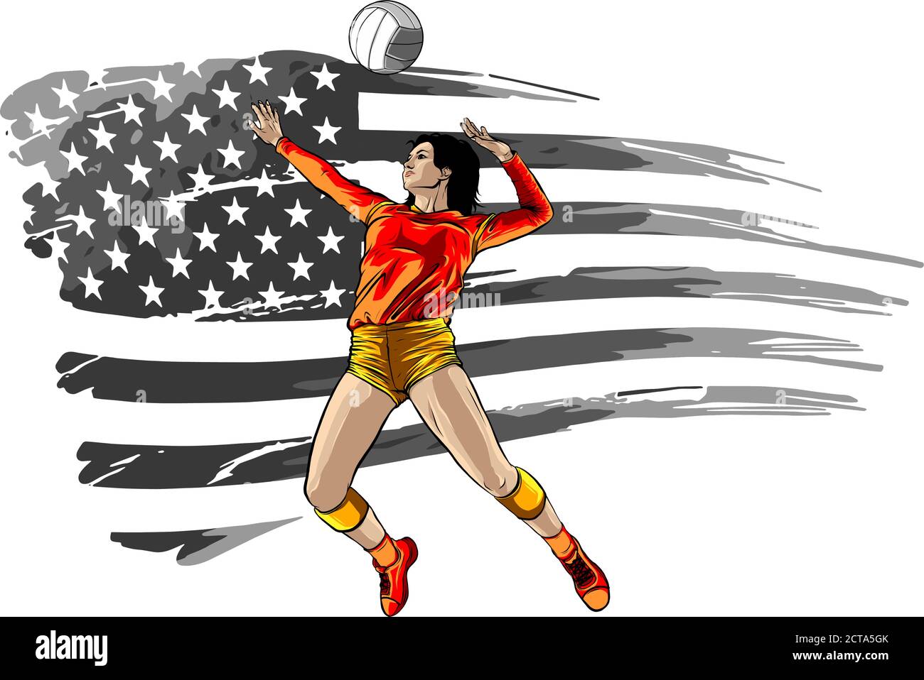 Women usa flag Stock Vector Images - Alamy