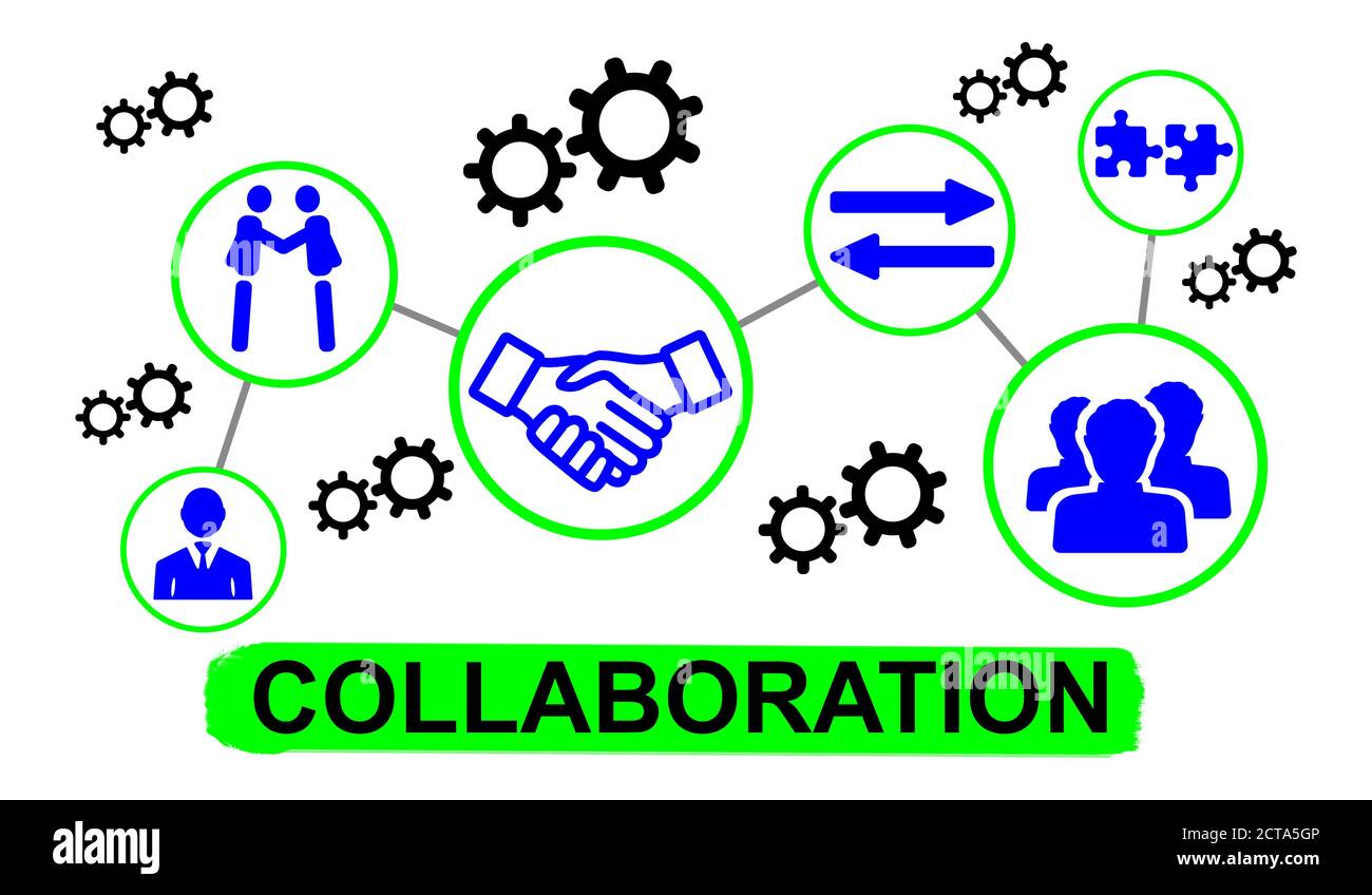 Illustration of a collaboration concept Stock Photo - Alamy