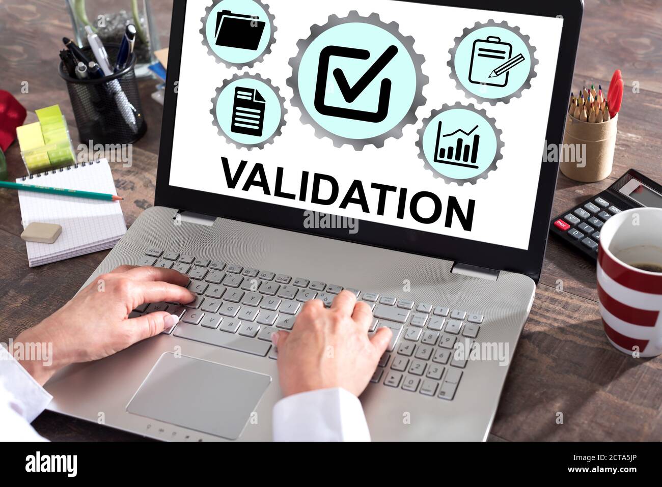 Validation concept shown on a laptop screen Stock Photo - Alamy
