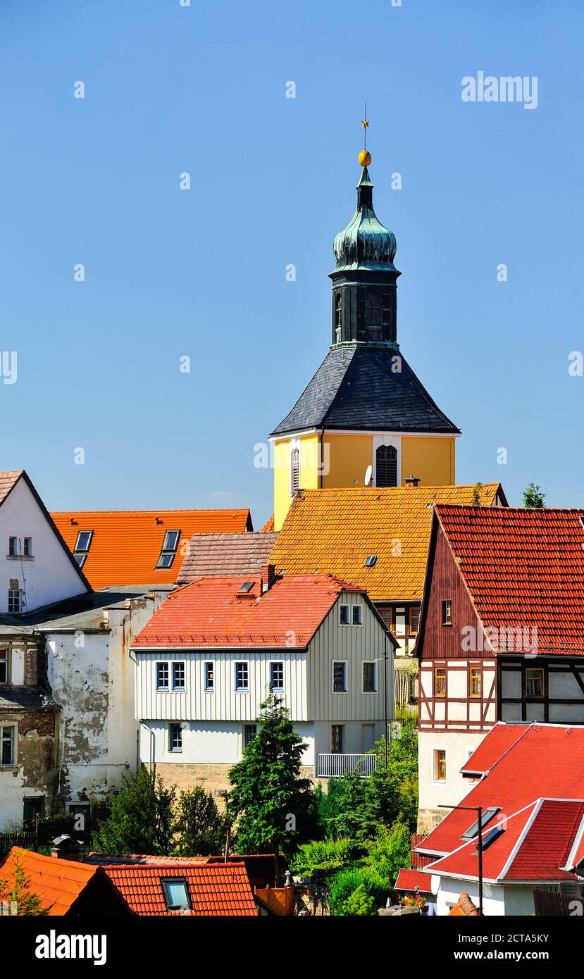 Germany, Saxony, Hohnstein, Townscape with parish church Stock Photo ...