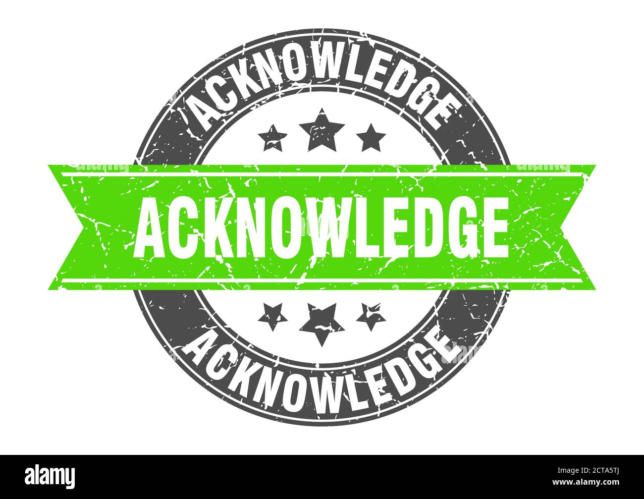 acknowledge round stamp with ribbon. sign. label Stock Vector Image ...
