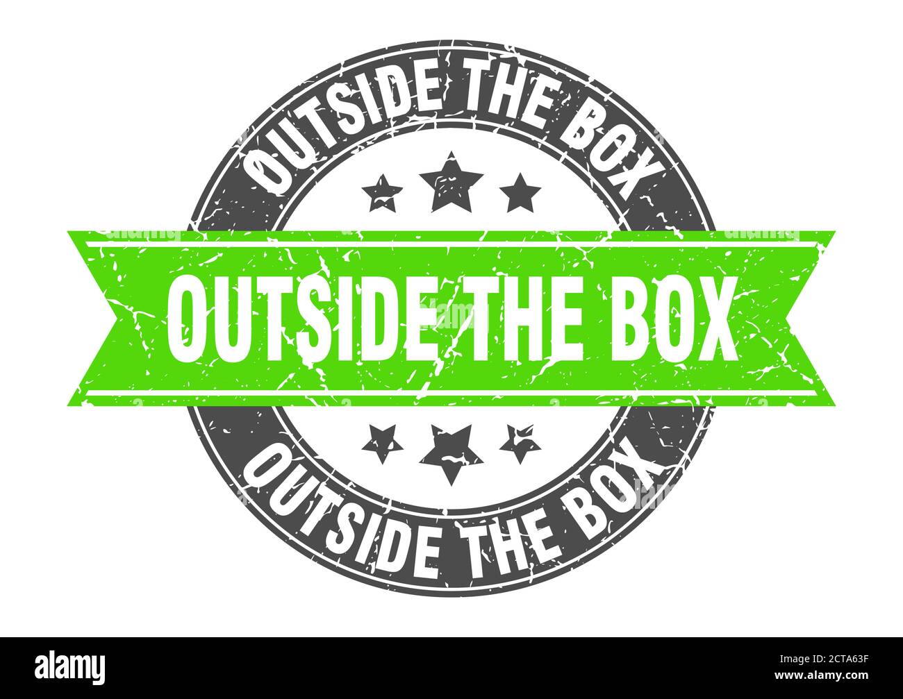Outside the box stamp Stock Vector Images - Alamy