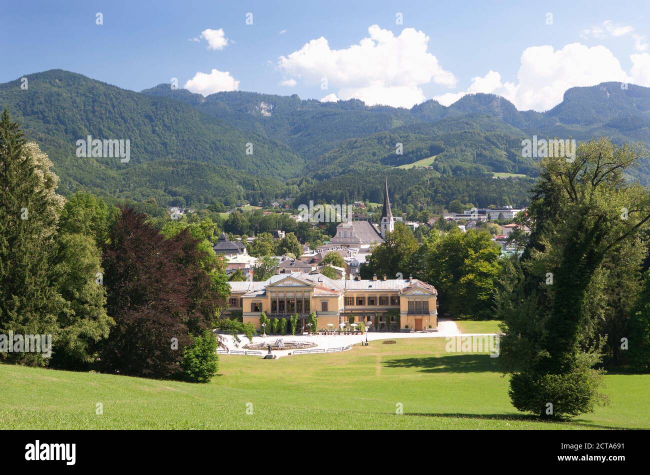 Austria, Upper Austria, Bad Ischl, Imperial Villa and Alps Stock Photo ...