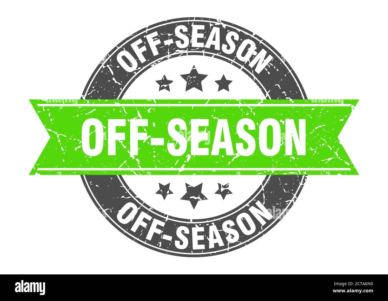 off-season round stamp with ribbon. sign. label Stock Vector Image ...