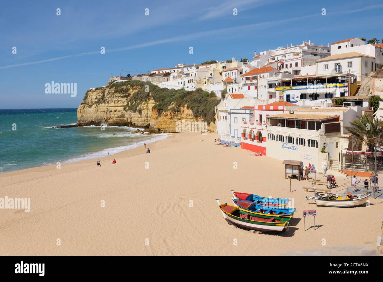 Portugal, Lagos, Faro, View of Carvoeiro with beach Stock Photo - Alamy
