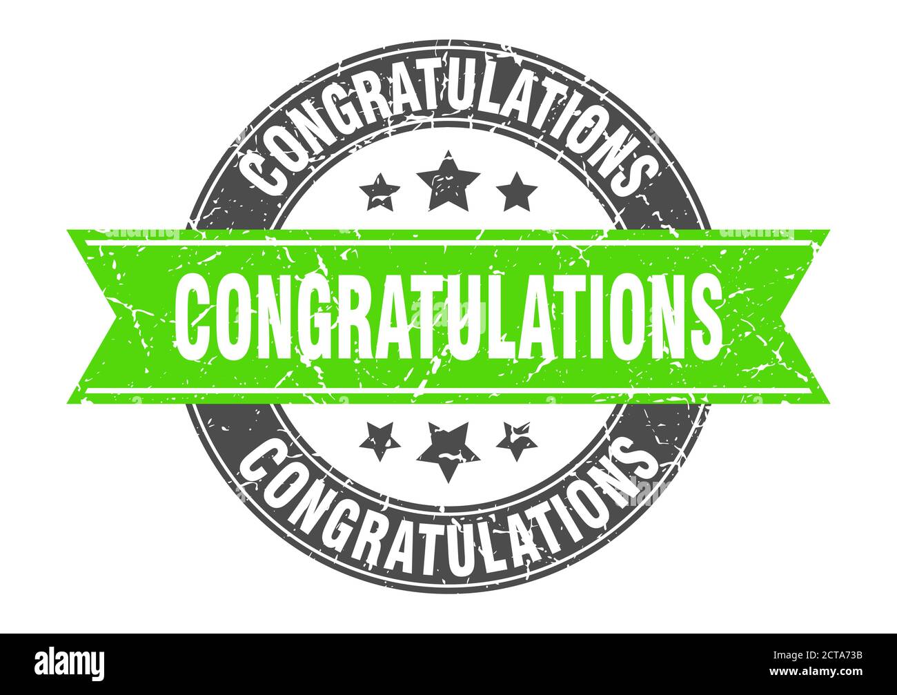 congratulations round stamp with ribbon. sign. label Stock Vector Image ...