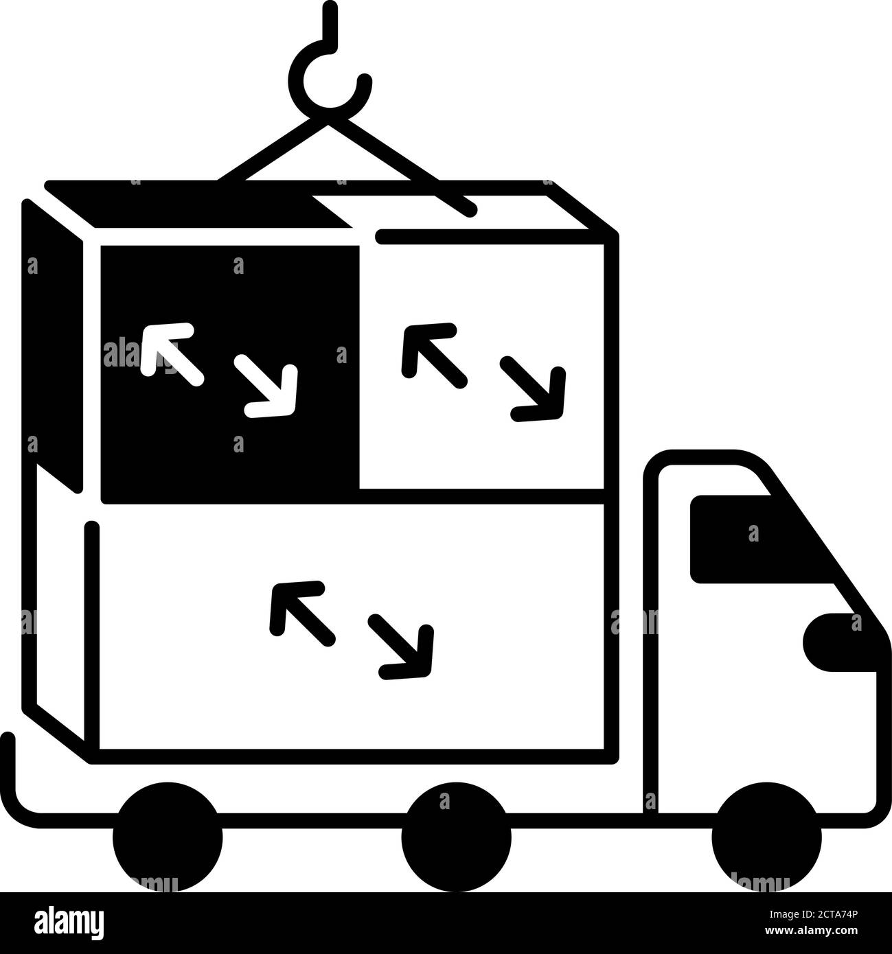 Oversized cargo black linear icon Stock Vector Image & Art - Alamy