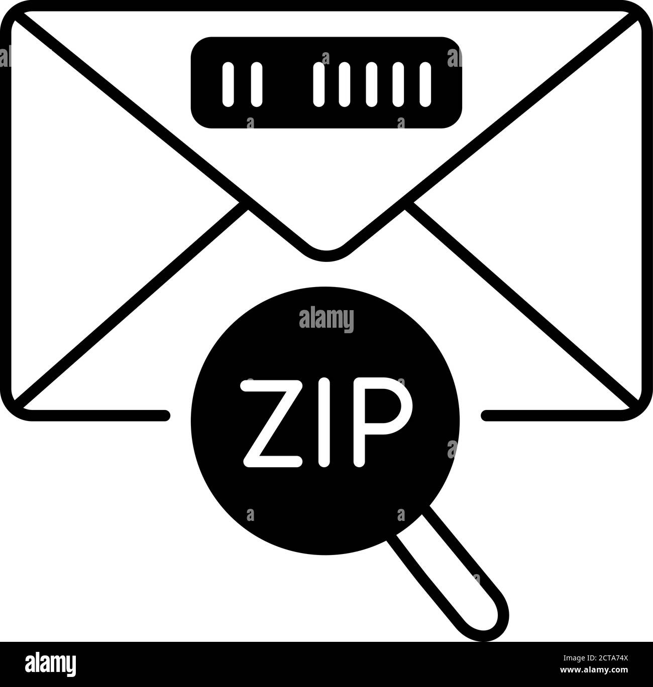Zip code black linear icon Stock Vector Image & Art - Alamy
