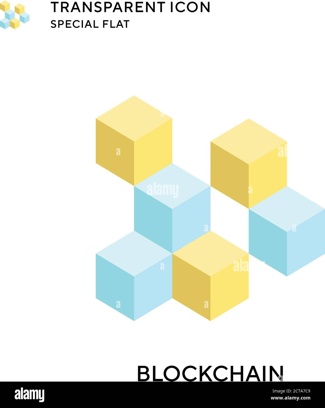 Blockchain vector icon. Flat style illustration. EPS 10 vector Stock ...