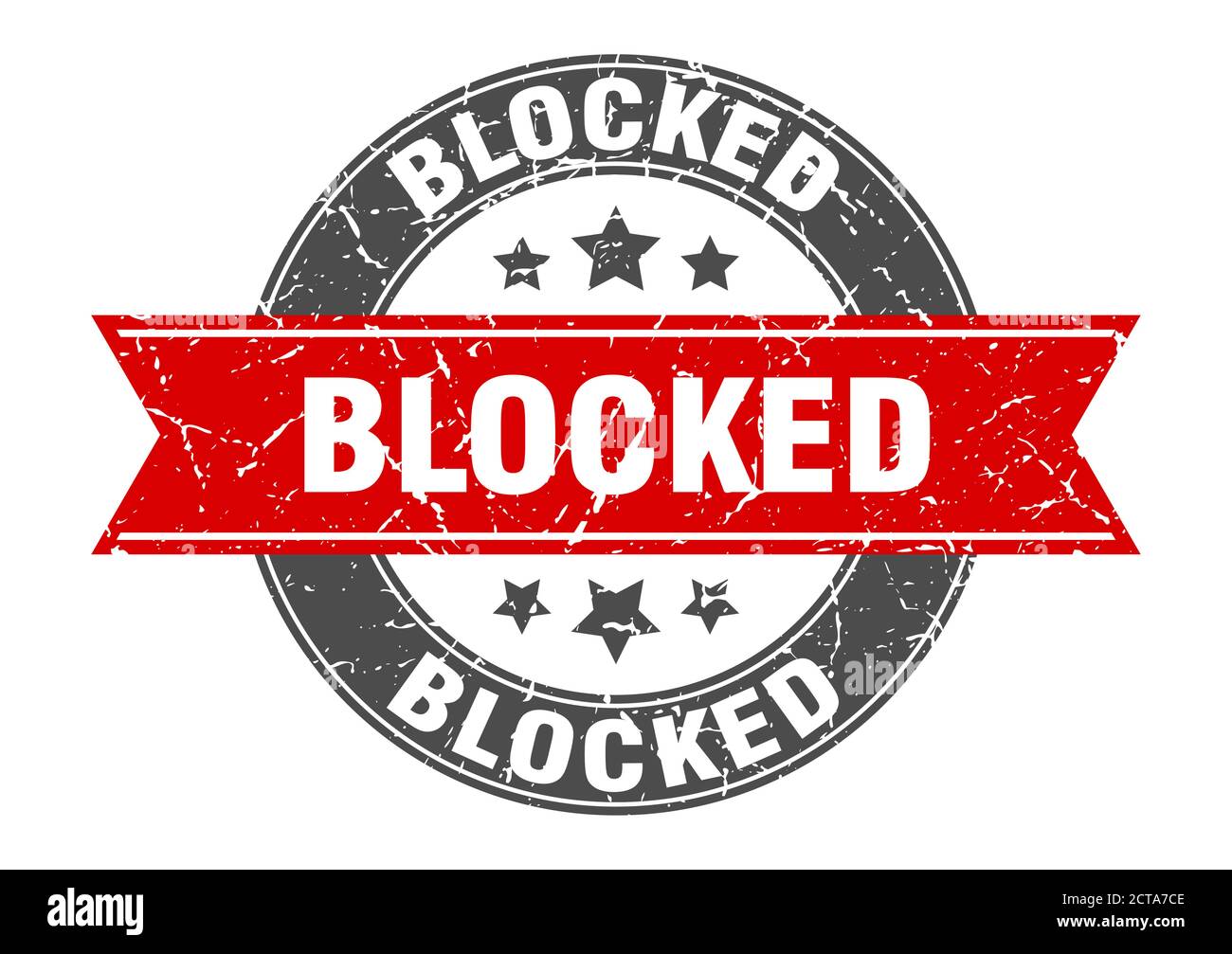 blocked round stamp with ribbon. sign. label Stock Vector Image & Art ...