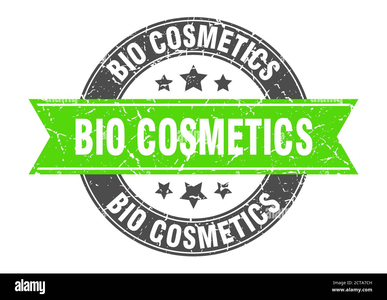bio cosmetics round stamp with ribbon. sign. label Stock Vector Image ...