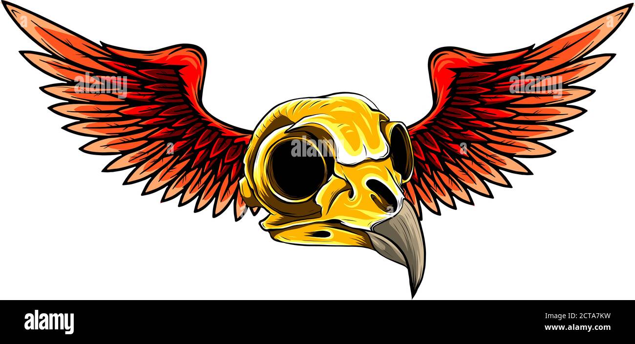 draw Skull with Wings Vector Illustration tattoo style Stock Vector ...