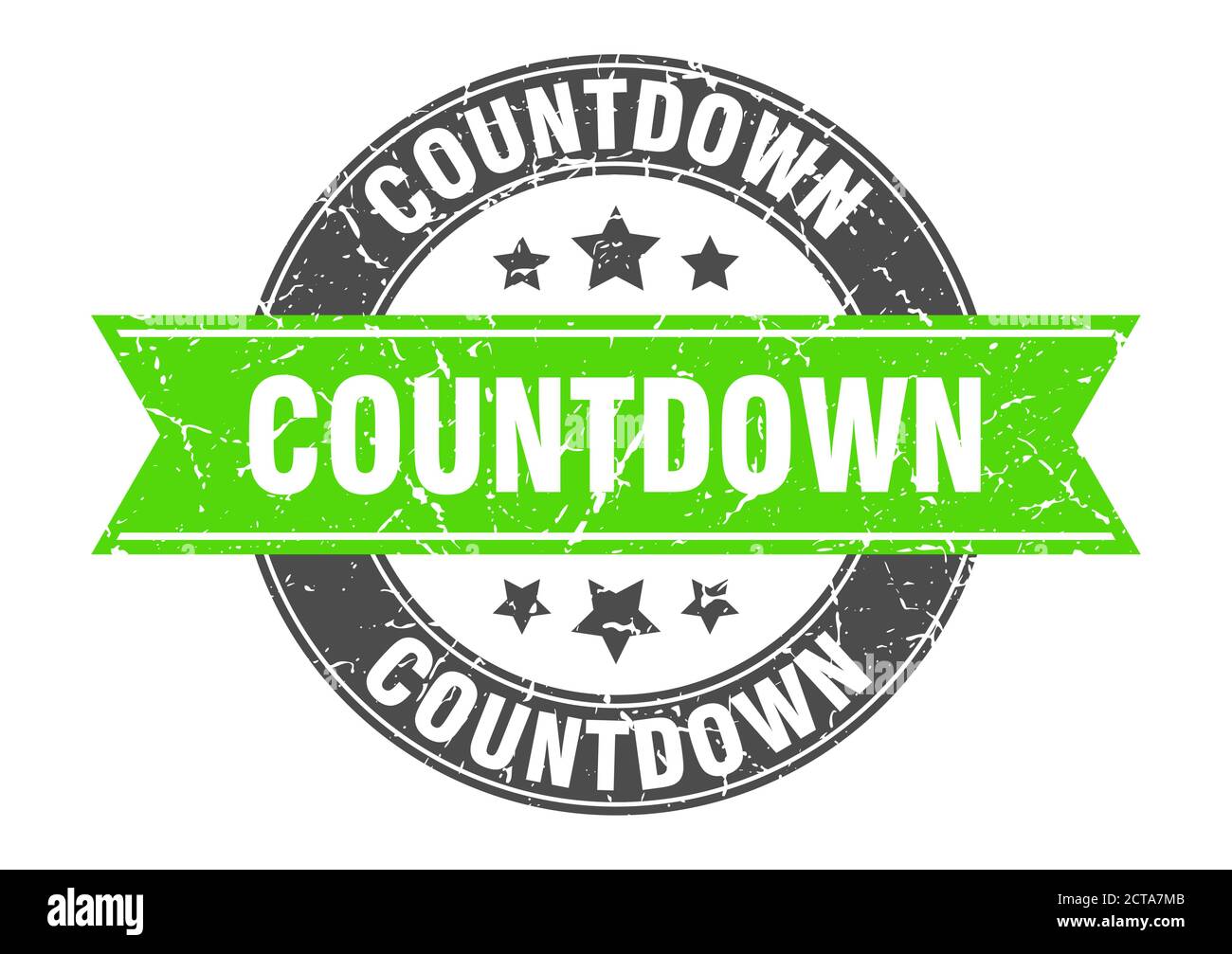 countdown round stamp with ribbon. sign. label Stock Vector Image & Art ...