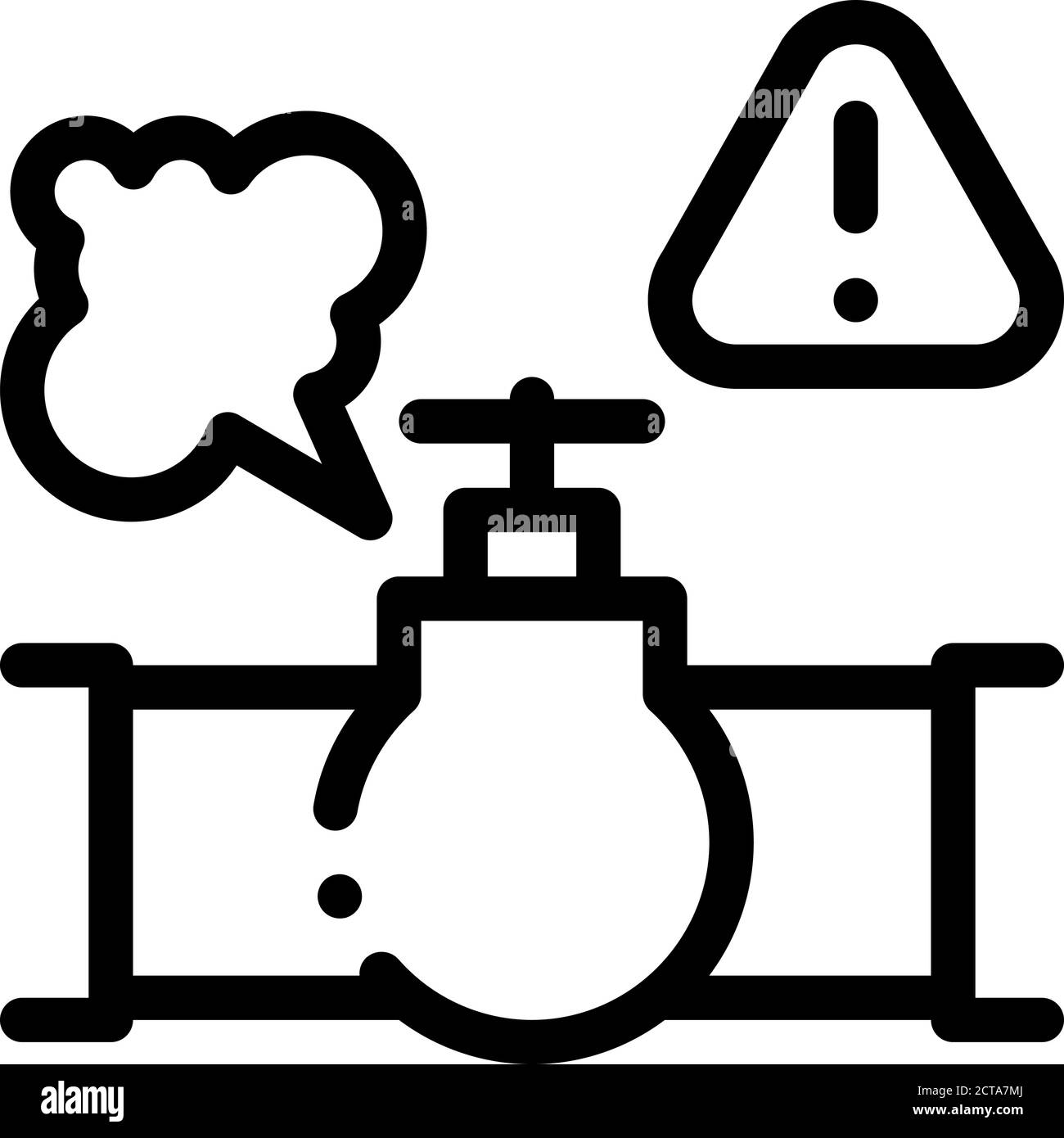 gas pipe break icon vector outline illustration Stock Vector Image ...