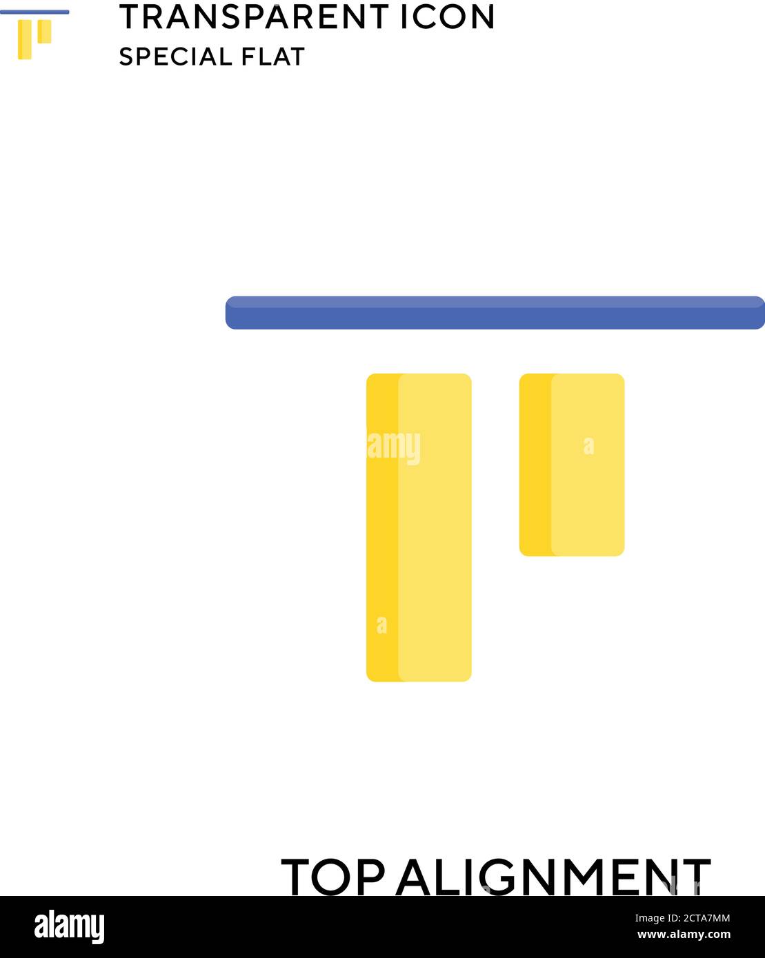 Top alignment vector icon. Flat style illustration. EPS 10 vector Stock ...