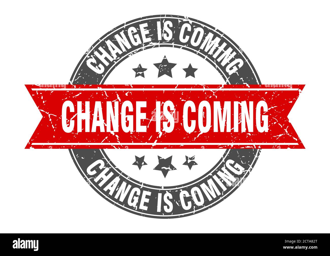 change is coming round stamp with ribbon. sign. label Stock Vector ...