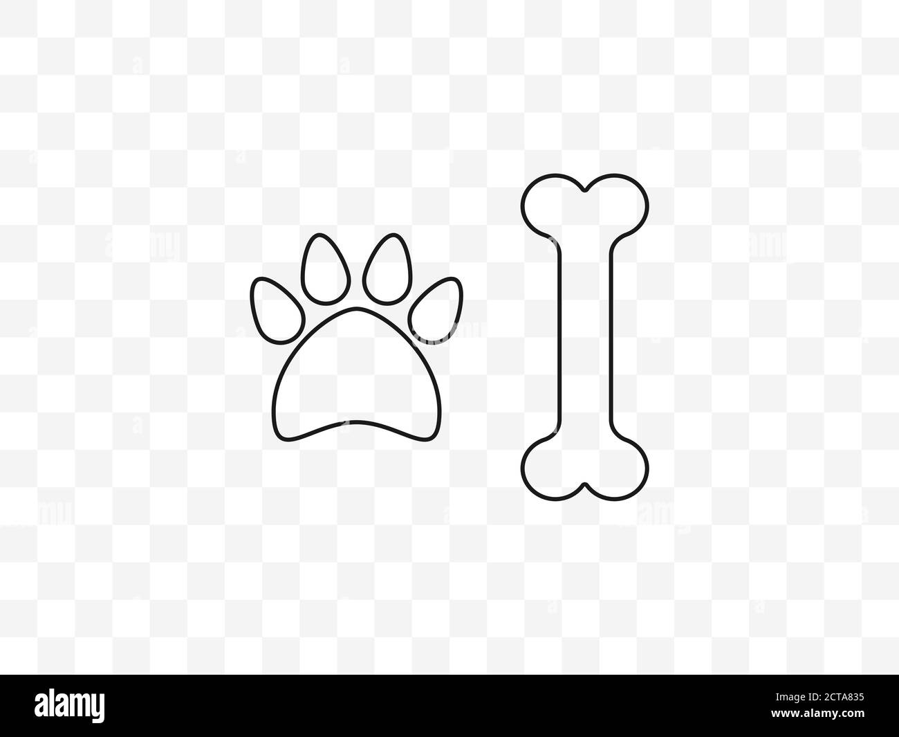Bone, paw icon on transparent background. Vector illustration Stock ...