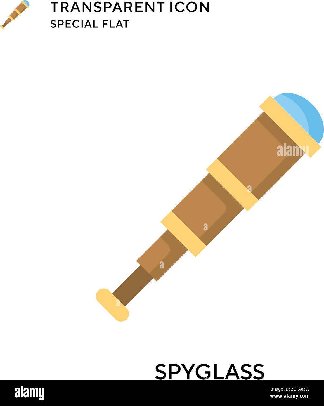 Spyglass vector icon. Flat style illustration. EPS 10 vector Stock ...