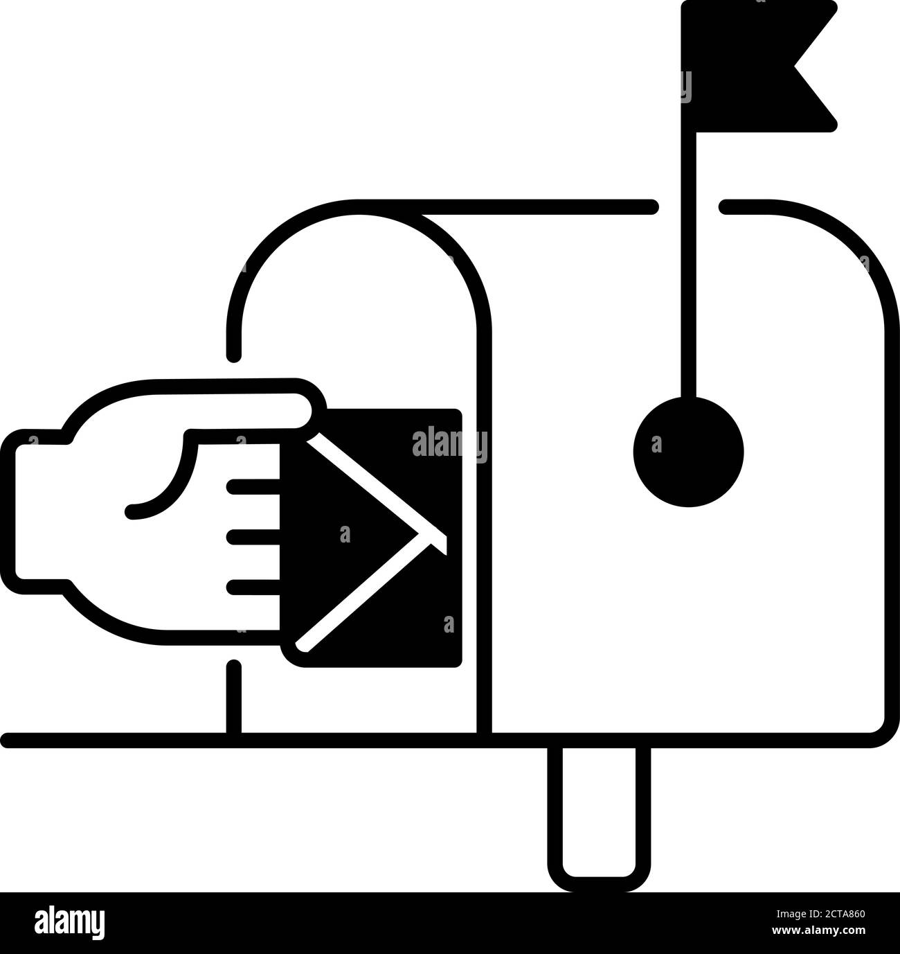 Mailbox black linear icon Stock Vector Image & Art - Alamy