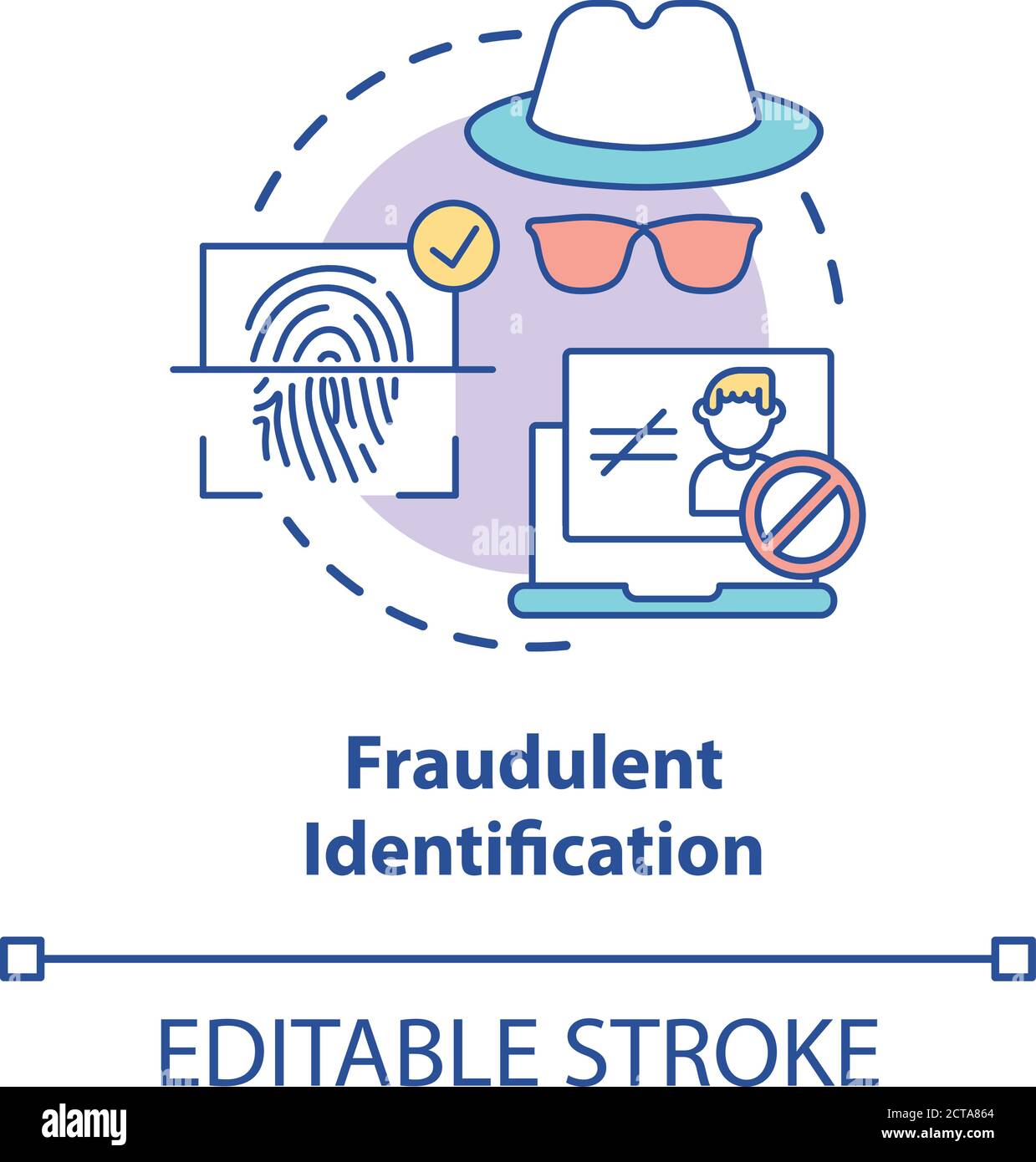 Fraudulent identification concept icon Stock Vector Image & Art - Alamy