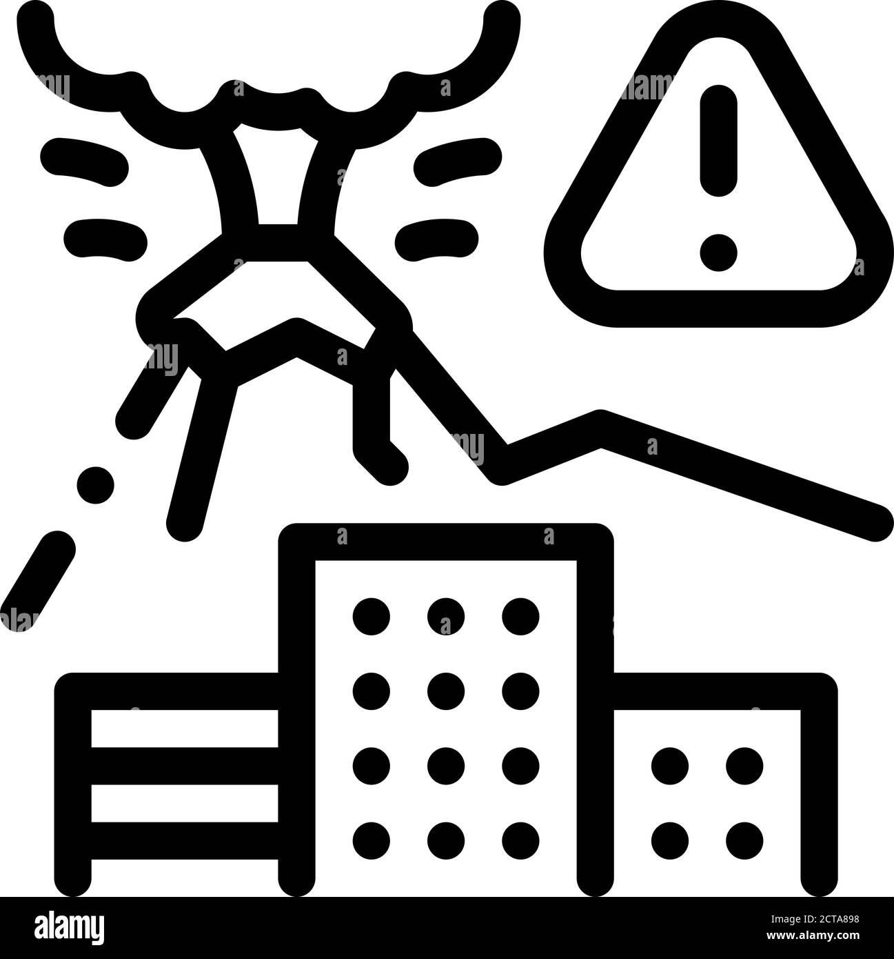 volcanic eruption icon vector outline symbol illustration Stock Vector ...