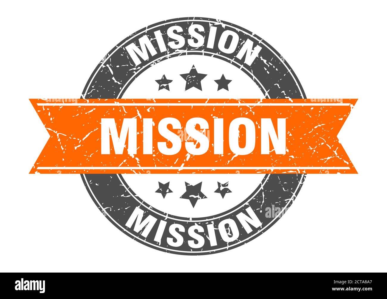 mission round stamp with ribbon. sign. label Stock Vector Image & Art ...