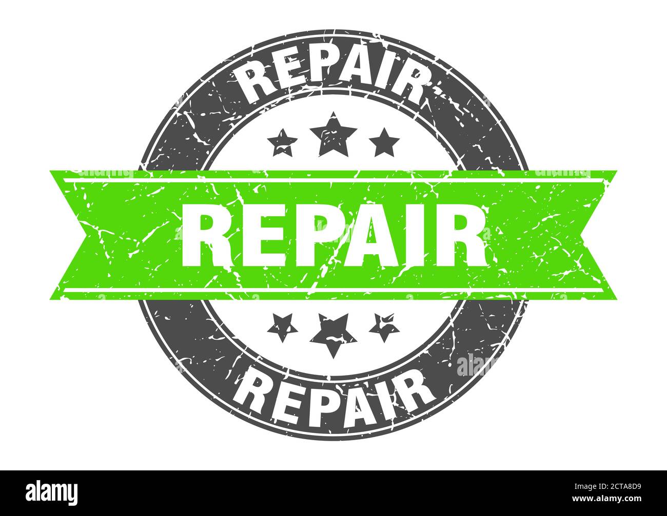 repair round stamp with ribbon. sign. label Stock Vector Image & Art ...