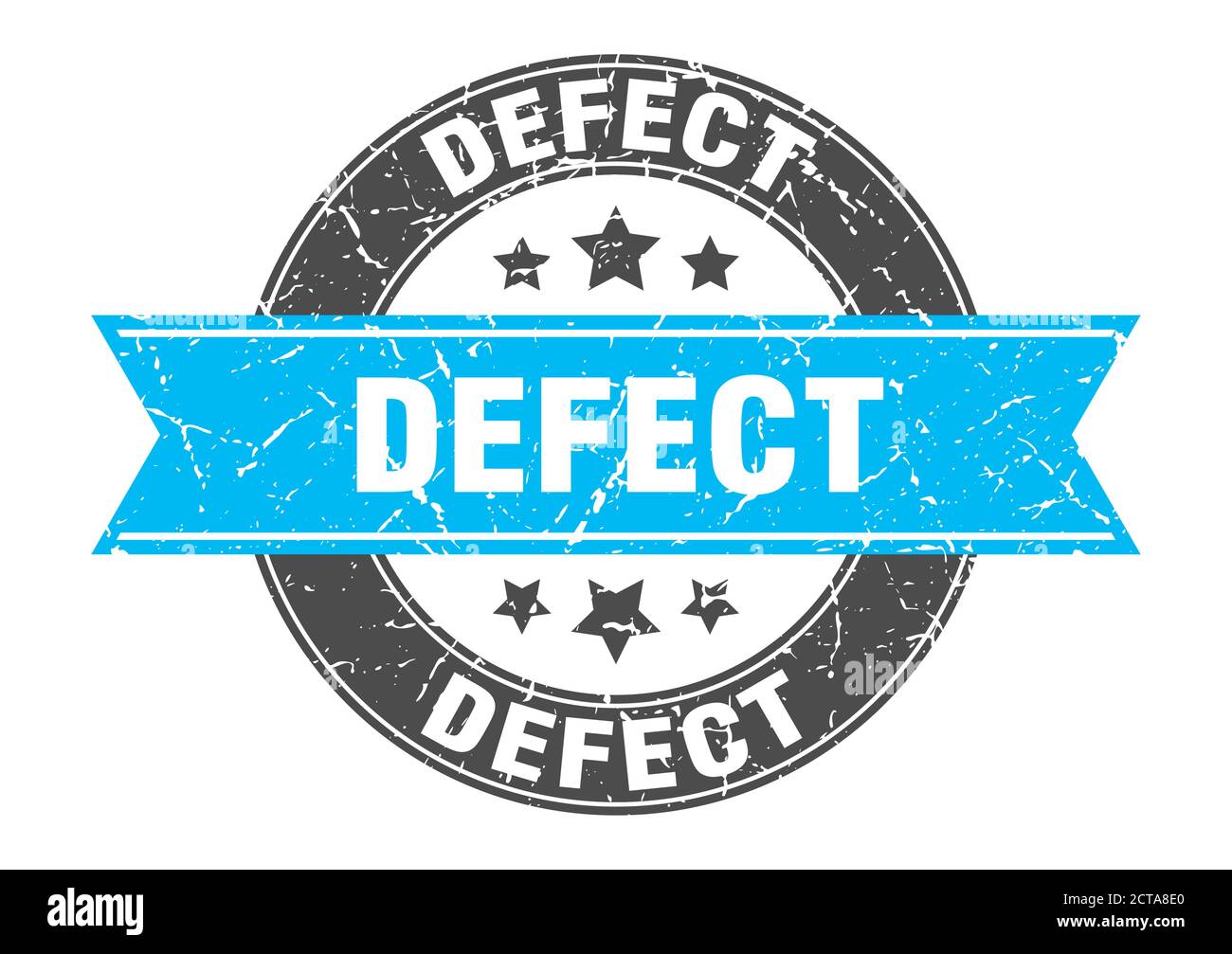 defect round stamp with ribbon. sign. label Stock Vector Image & Art ...