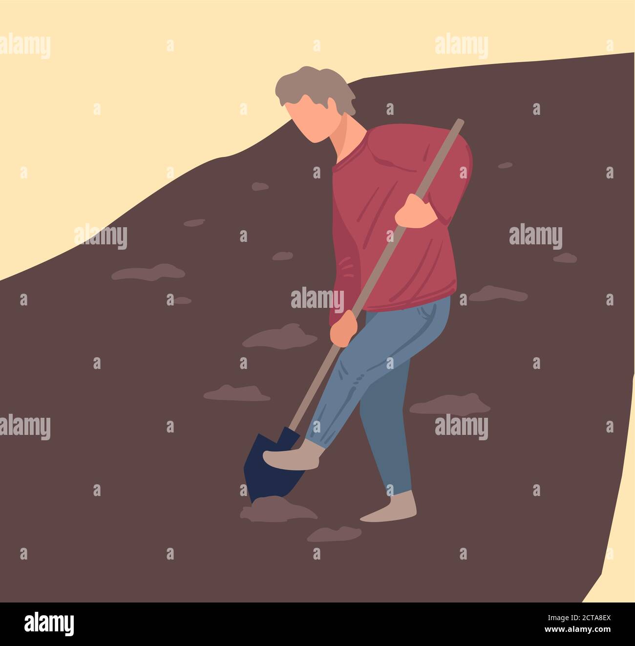 Man cultivating organic garden Stock Vector Images - Alamy