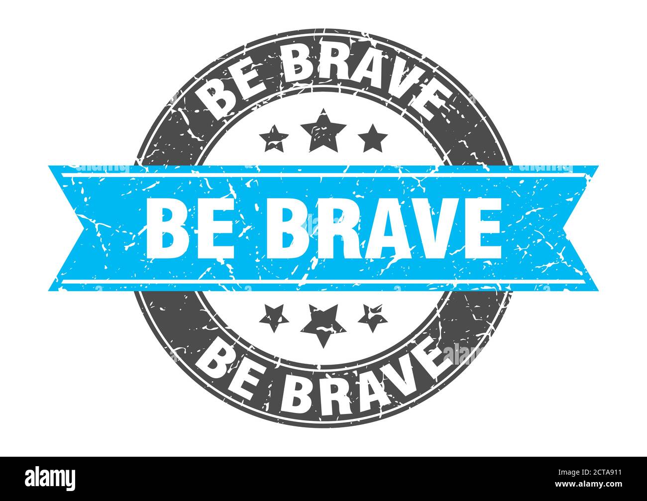 be brave round stamp with ribbon. sign. label Stock Vector Image & Art ...