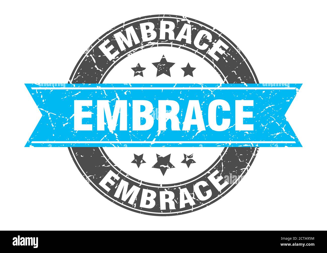 embrace round stamp with ribbon. sign. label Stock Vector Image & Art ...