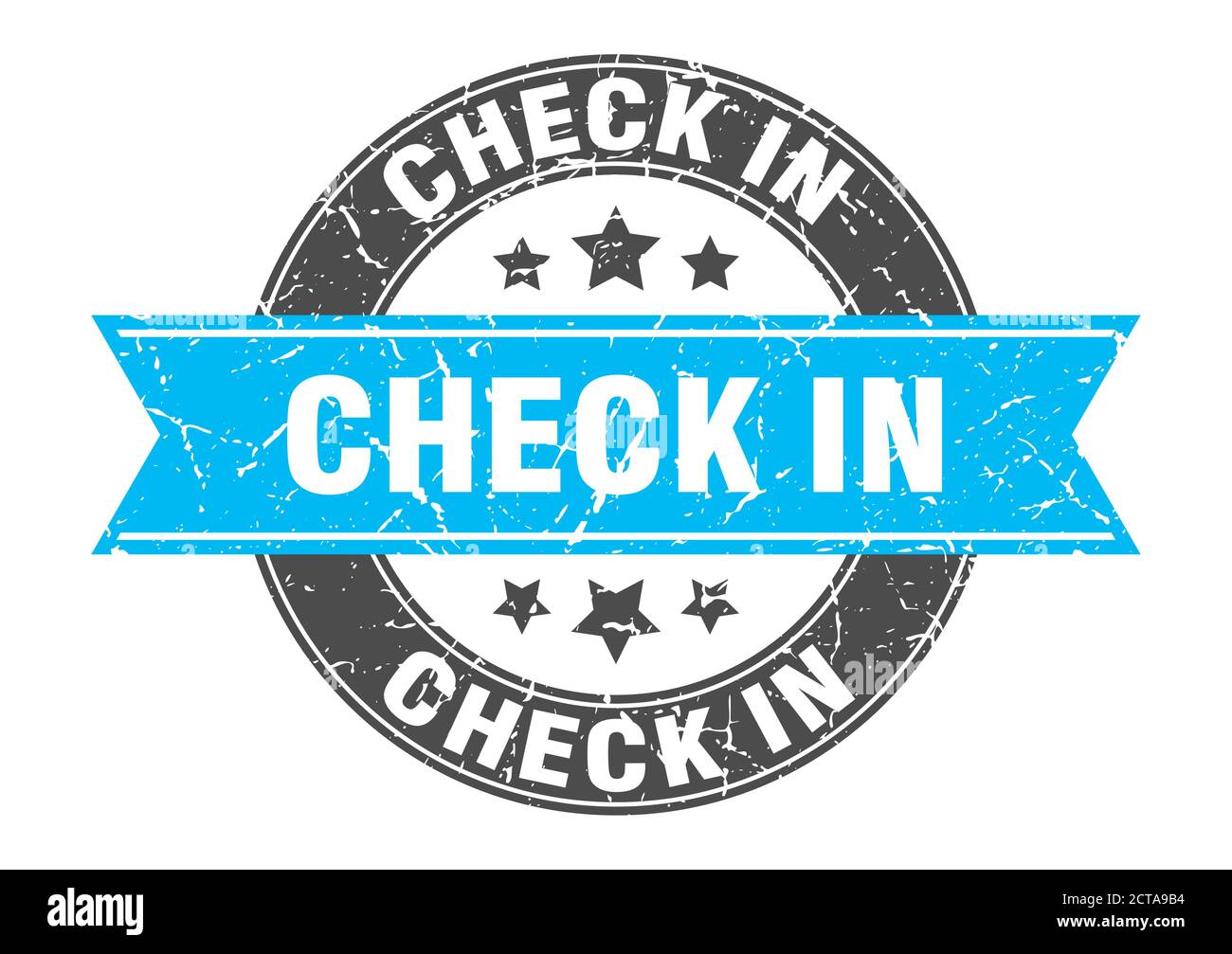 check in round stamp with ribbon. sign. label Stock Vector Image & Art ...