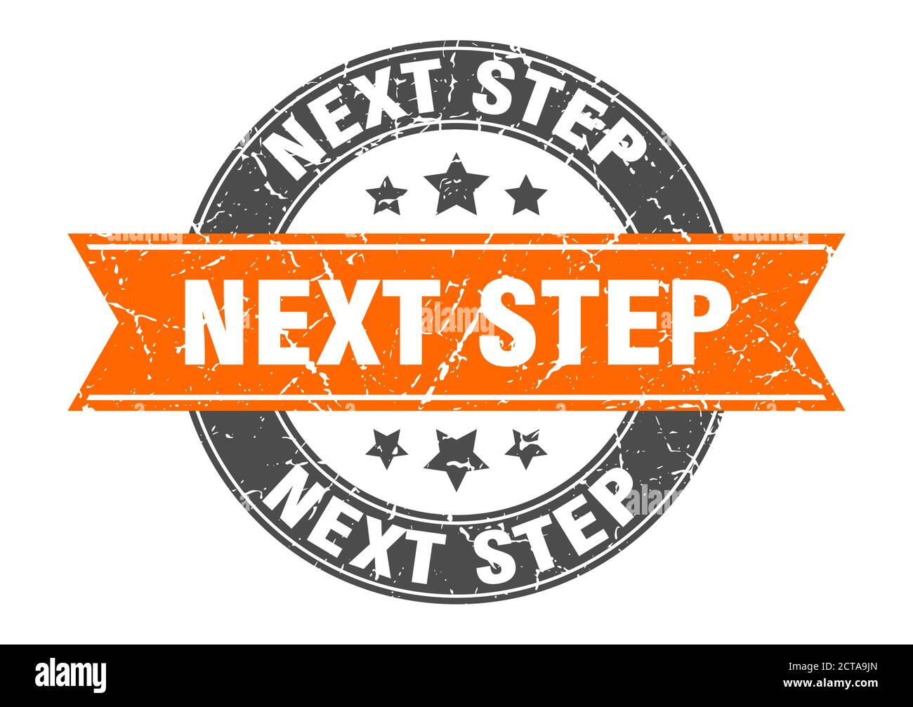 next step round stamp with ribbon. sign. label Stock Vector Image & Art ...