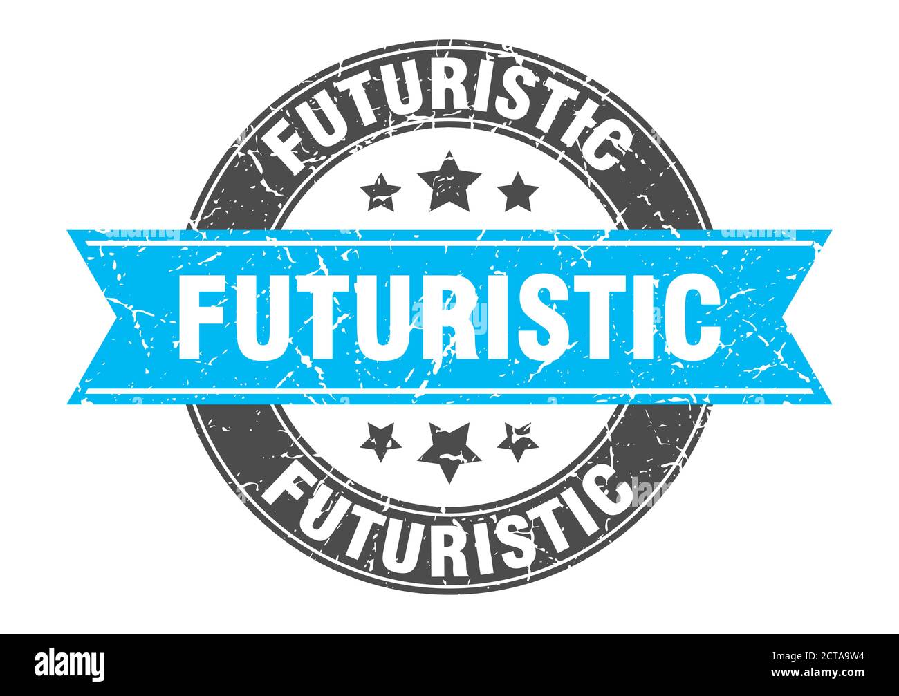 futuristic round stamp with ribbon. sign. label Stock Vector Image ...